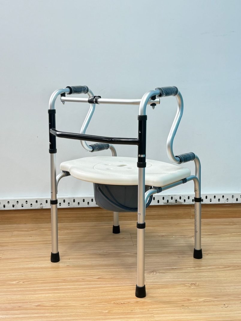Height Adjustable Bedside 6 in 1 Patient/Commode Assist with Removable ...